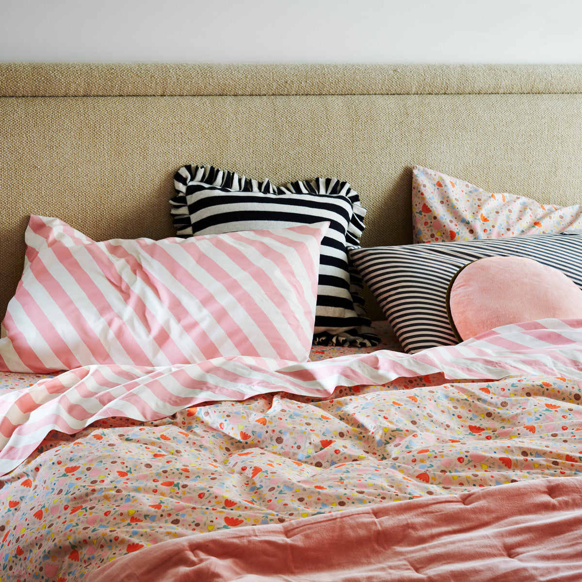 LICORICE PINSTRIPE PILLOWCASE – CASTLE