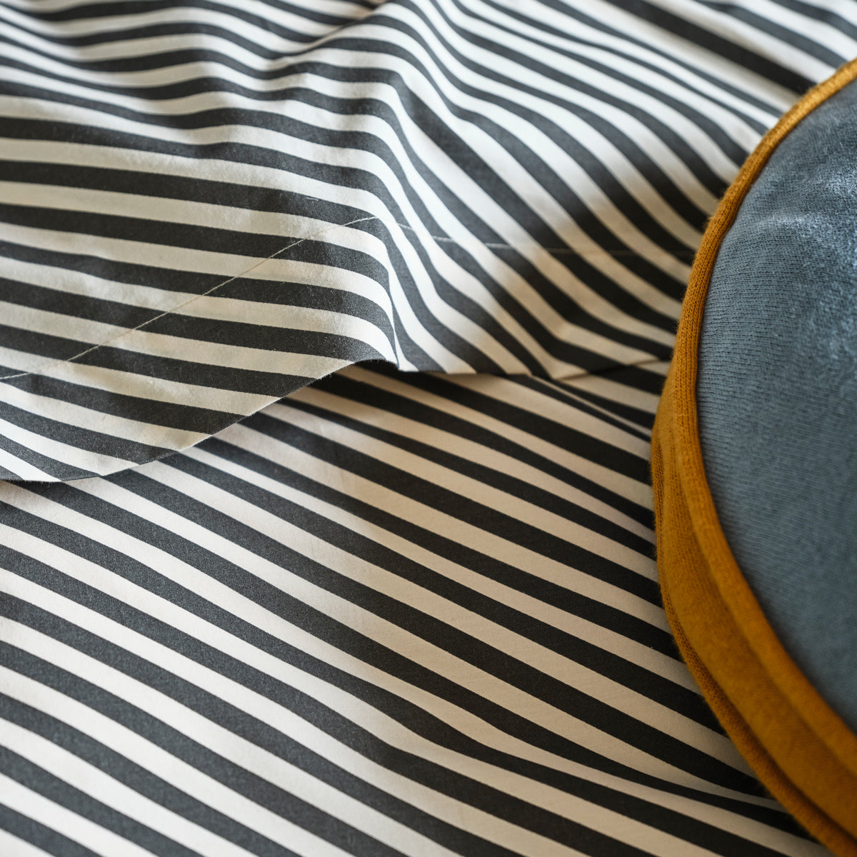 LICORICE PINSTRIPE FLAT SHEET – CASTLE