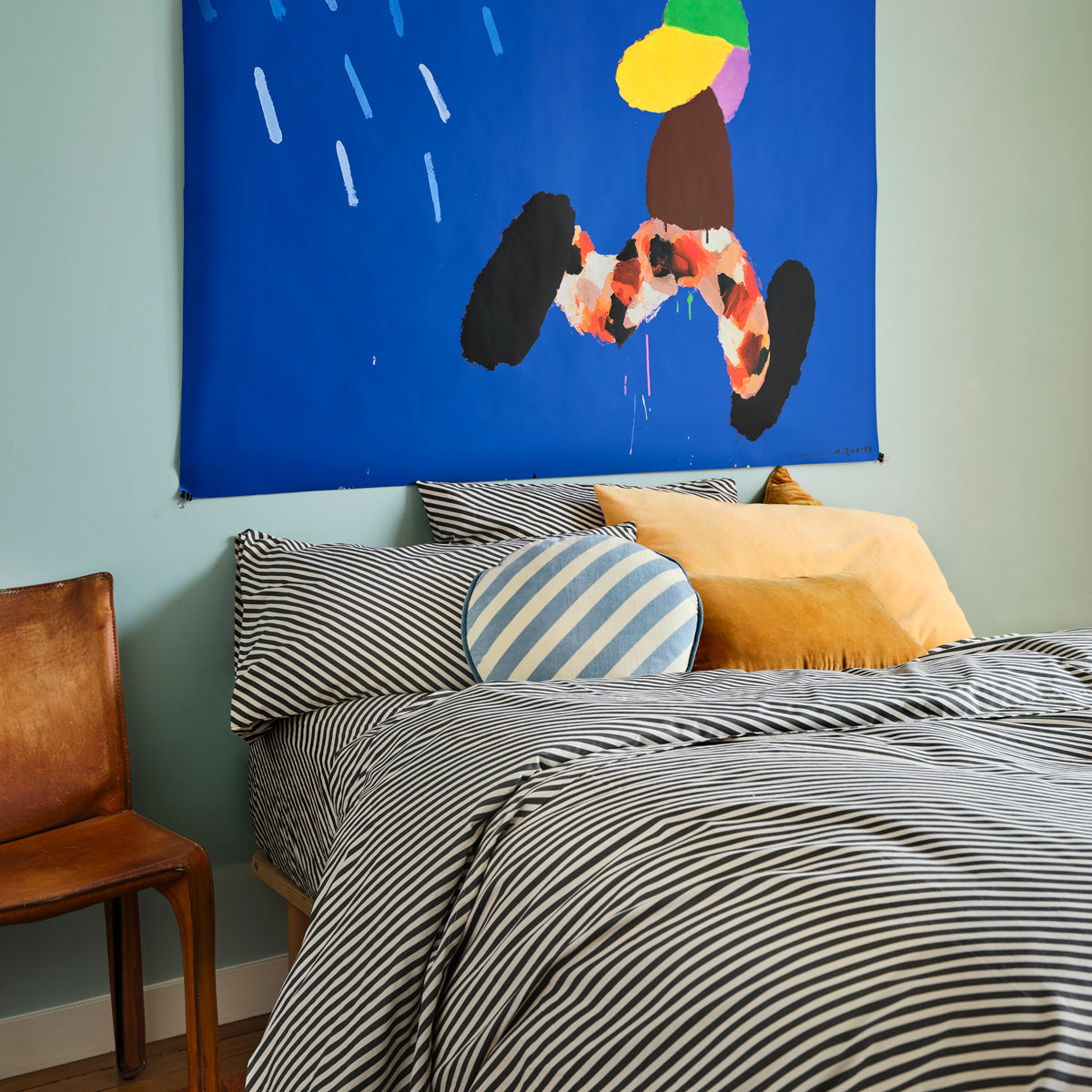 LICORICE PINSTRIPE PILLOWCASE – CASTLE