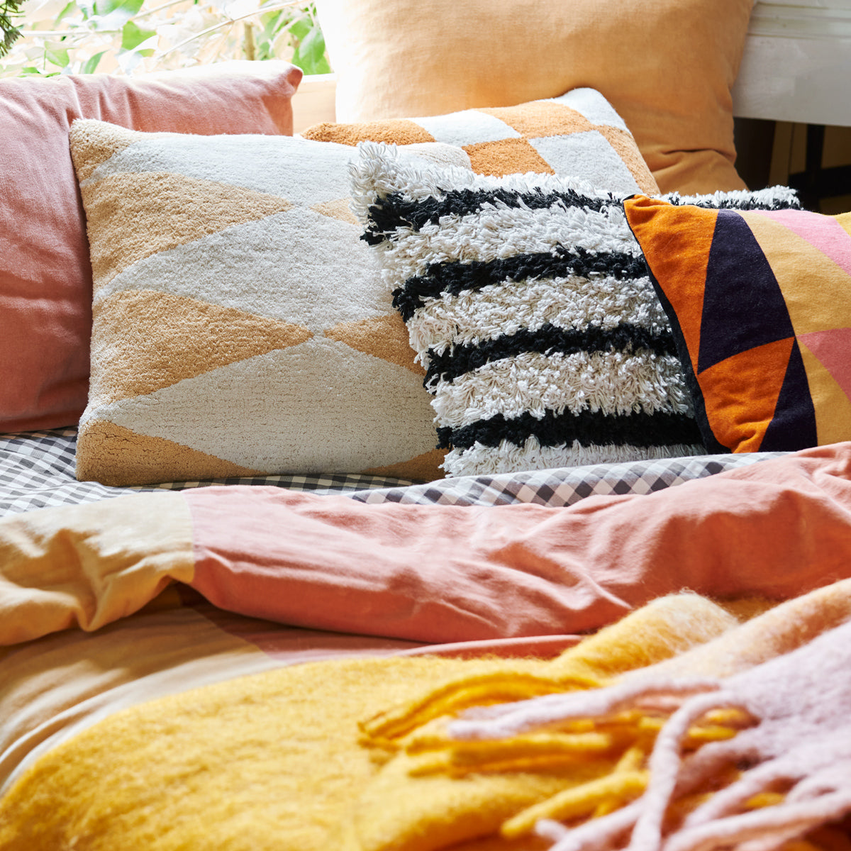 PINSTRIPE SHAG LUMBAR CUSHION – CASTLE